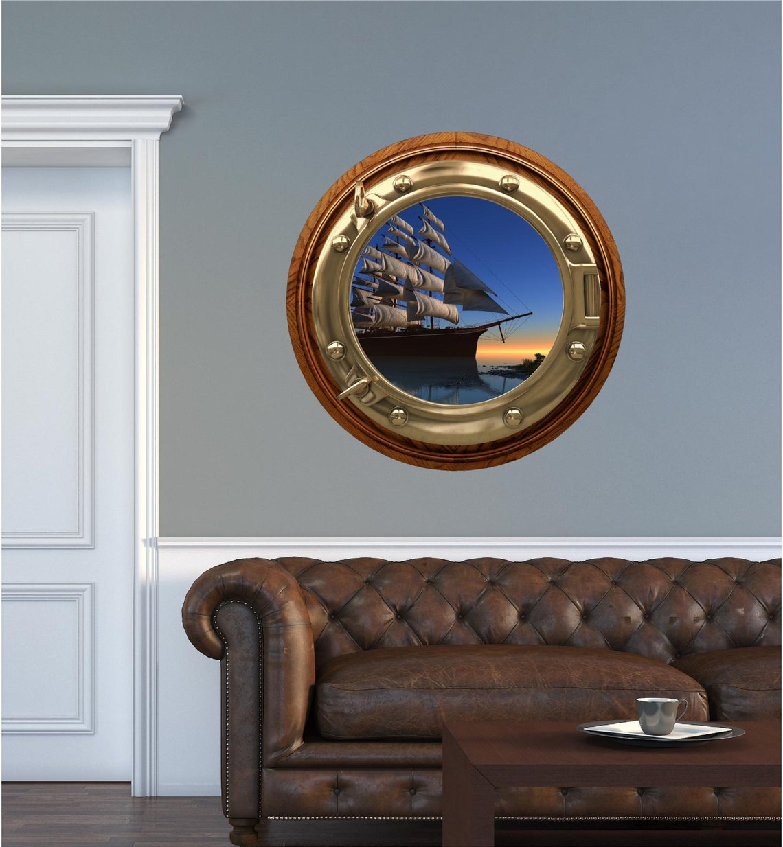 Port Scape Pirate Ship 1 Porthole Wall Sticker Graphic Decal - Etsy