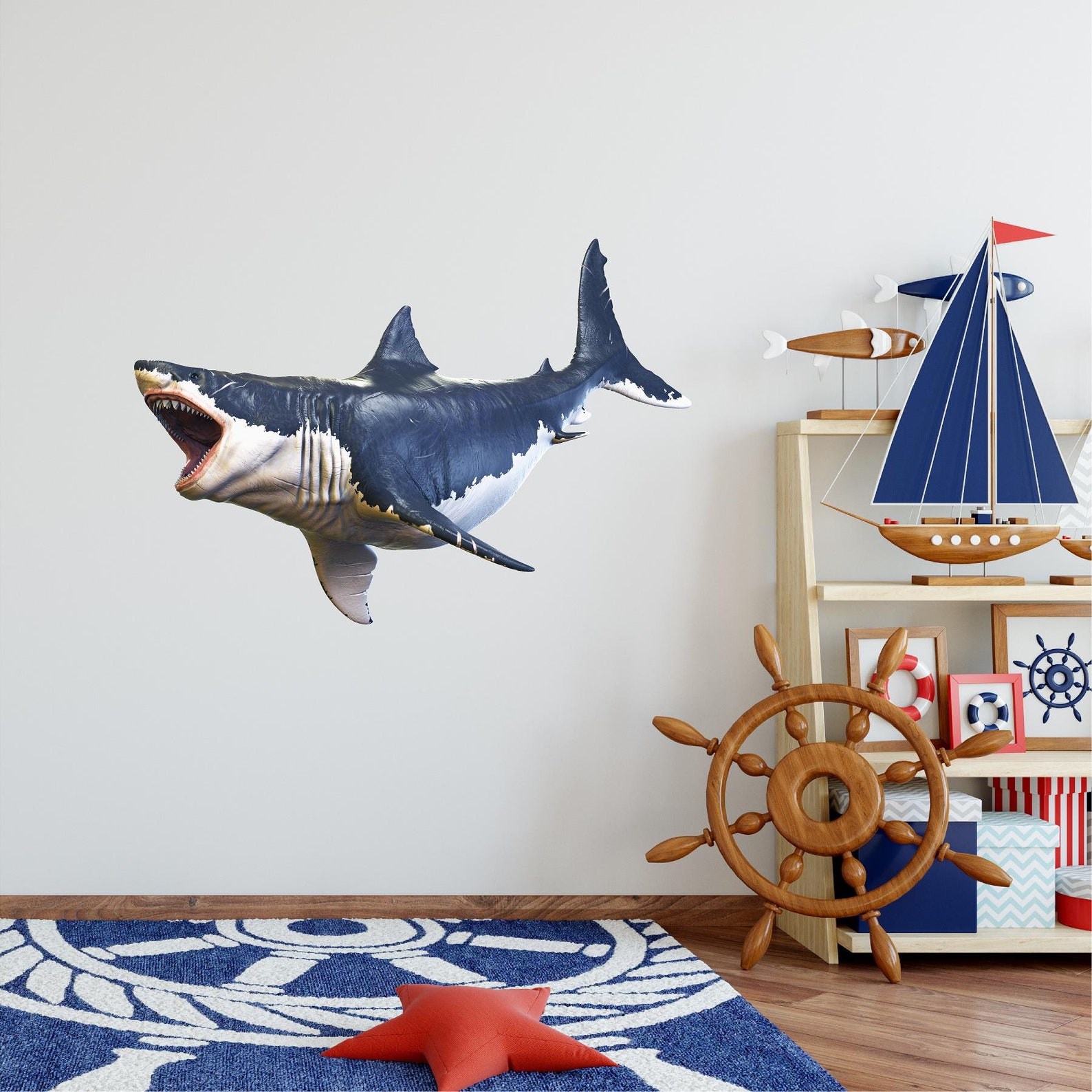 Megalodon Shark 2 Wall Decal Sticker Ocean Under the Sea Kids - Etsy