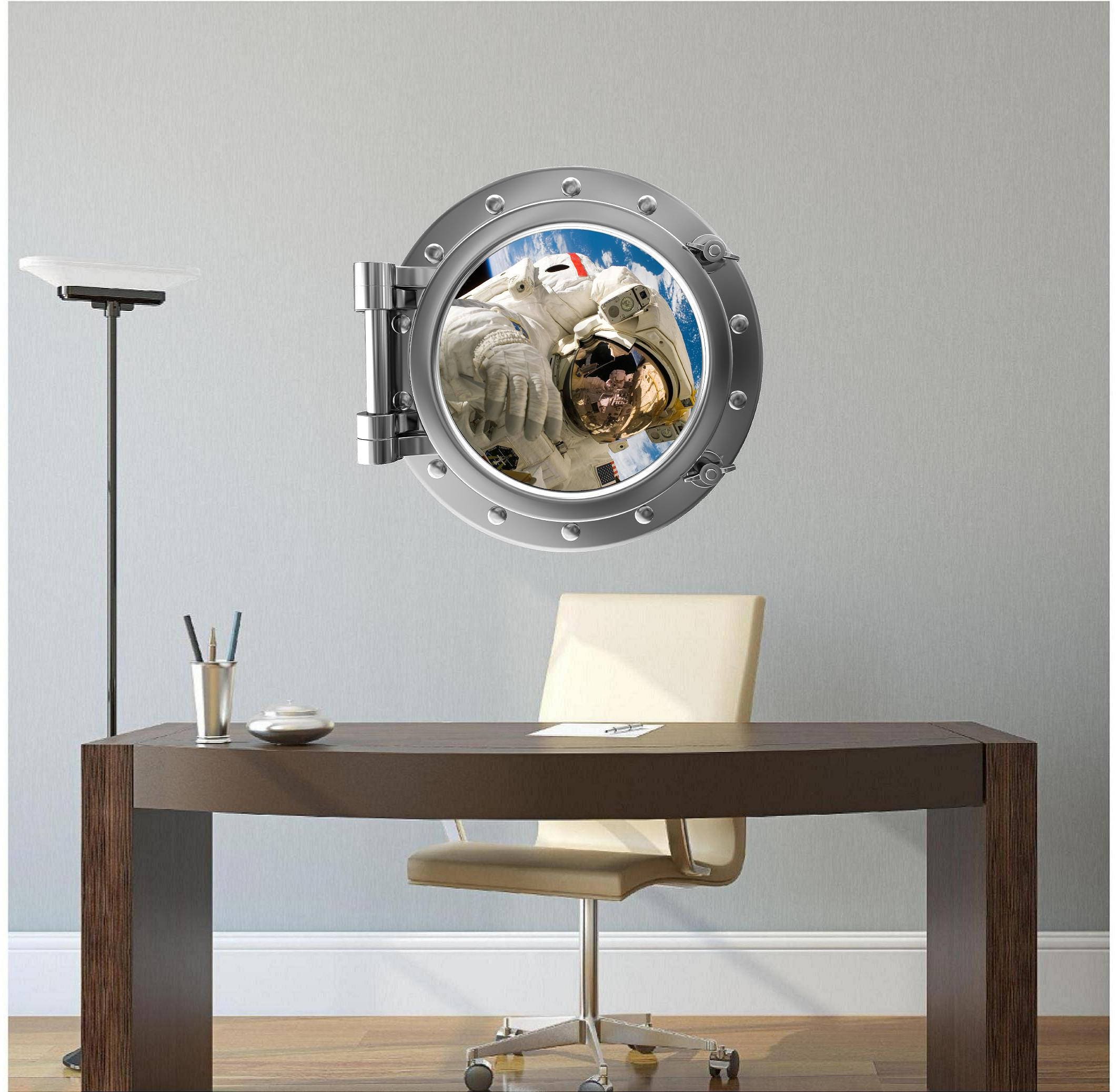 Port Scape Astronaut 2 Porthole Wall Decal Sticker Graphic - Etsy