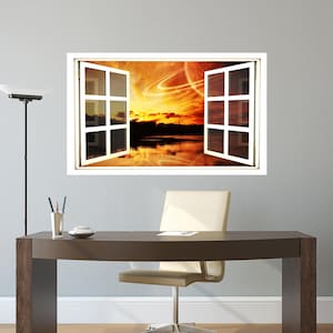 3D Window Decal Fantasy Sunset Wall Sticker Mural Landscape - Etsy