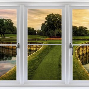 Hole 17 at TPC Sawgrass 3D Window Wall Decal Removable Fabric Vinyl ...