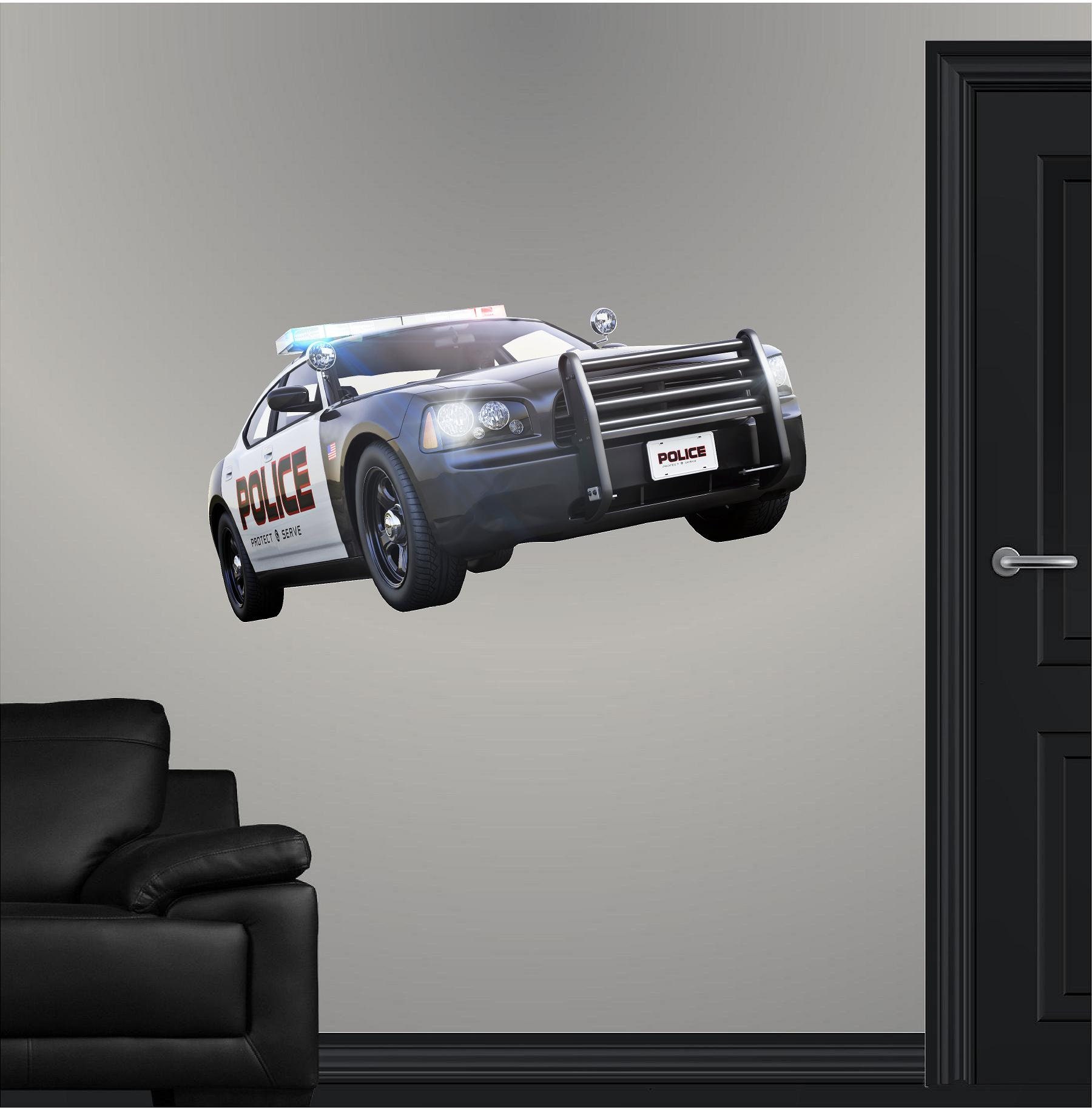 Police Cop Car Wall Decal Vinyl Sticker 3D Wall Art Boys Kids | Etsy