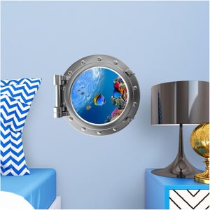 Tropical Reef Life #2 Porthole Wall Decal Port Scape Vinyl Sticker ...
