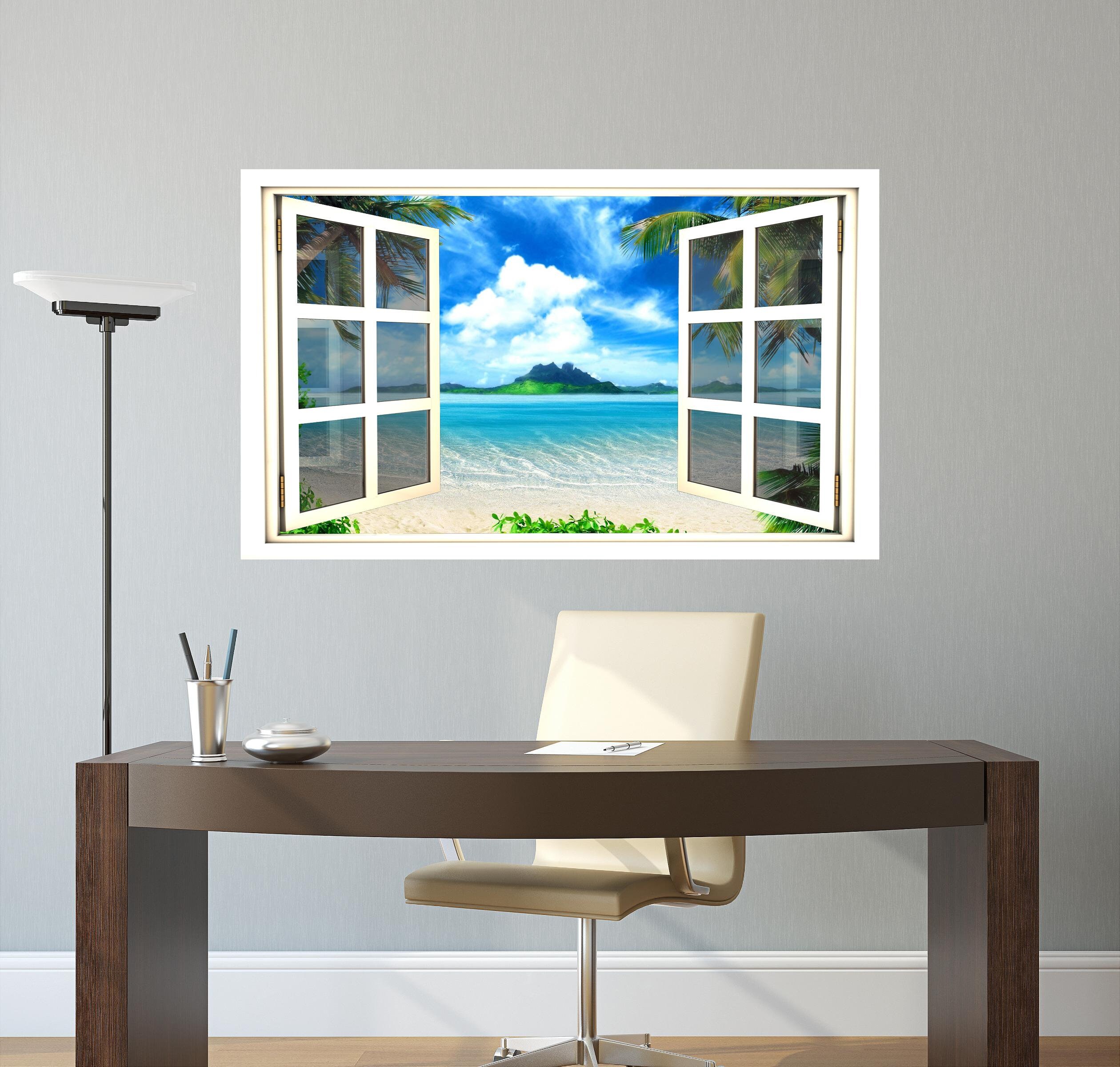 Window Scape Tropical 3 3D Window Wall Decal Sticker Mural | Etsy