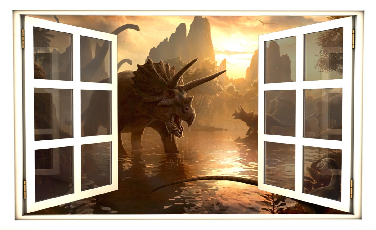 3D Window Dino 1 Wall Decal Sticker Mural Dinosaur Fantasy - Etsy
