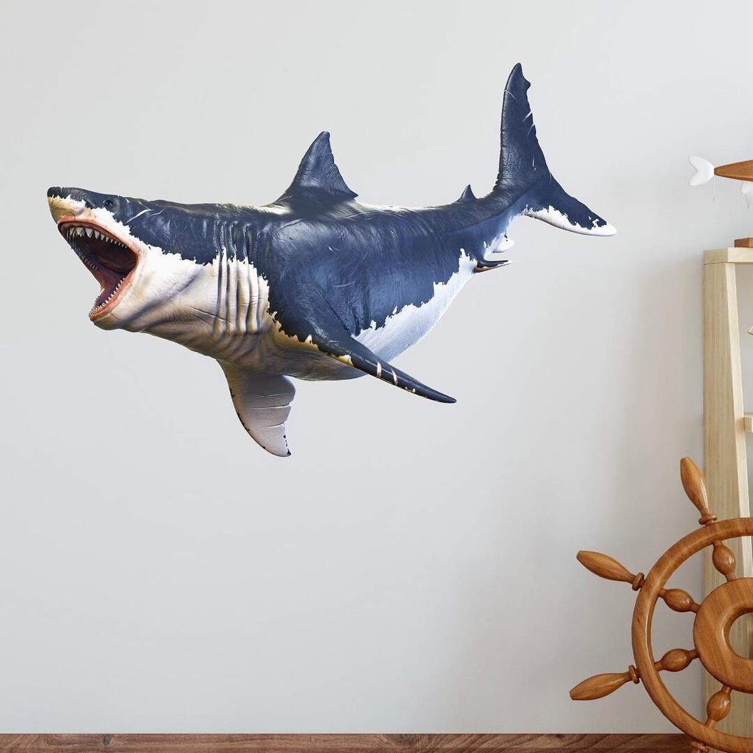 Megalodon Shark #2 Wall Decal Sticker Ocean Under the Sea Kids Room ...