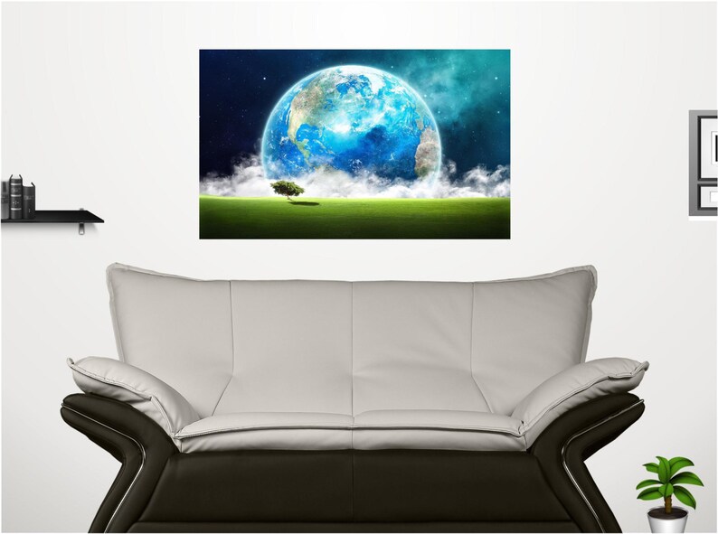 Mini-mural Fantasy Earth Wall Graphic Blue Marble Planet - Etsy