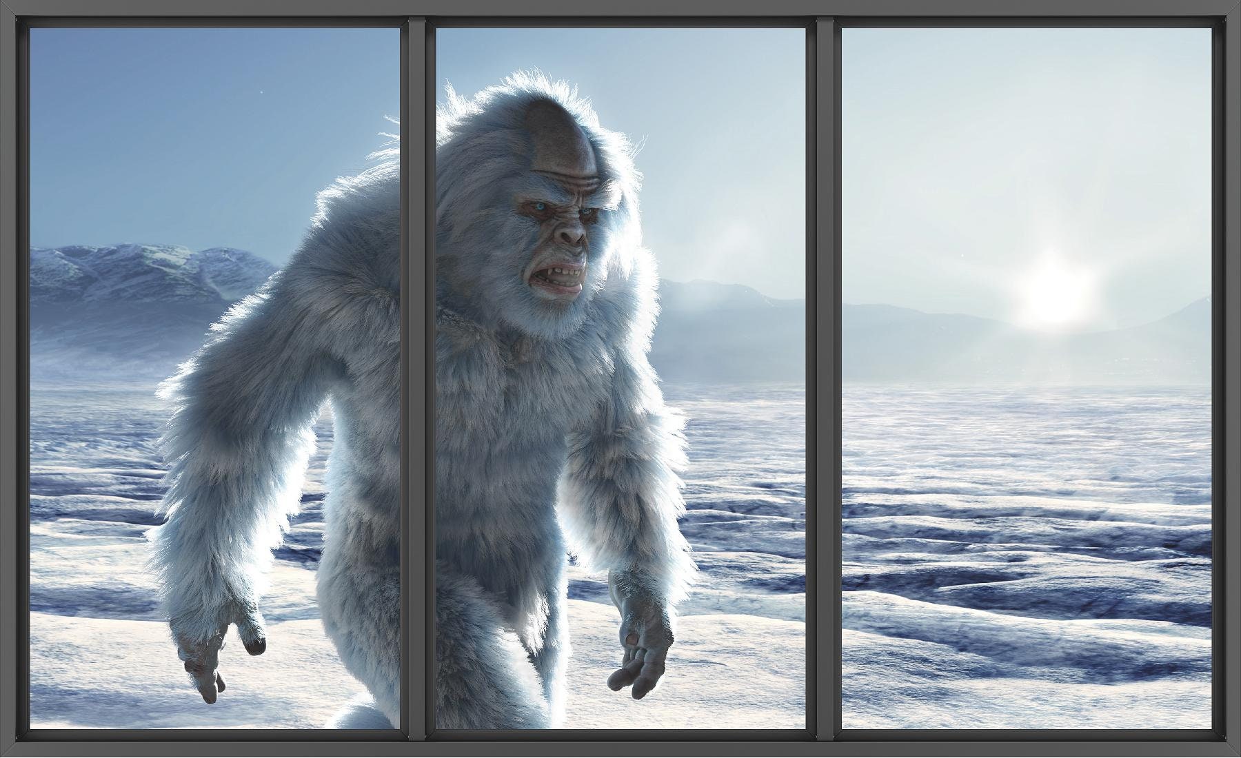 Window Scape YETI 3D Window WALL DECAL Bigfoot Abominable | Etsy