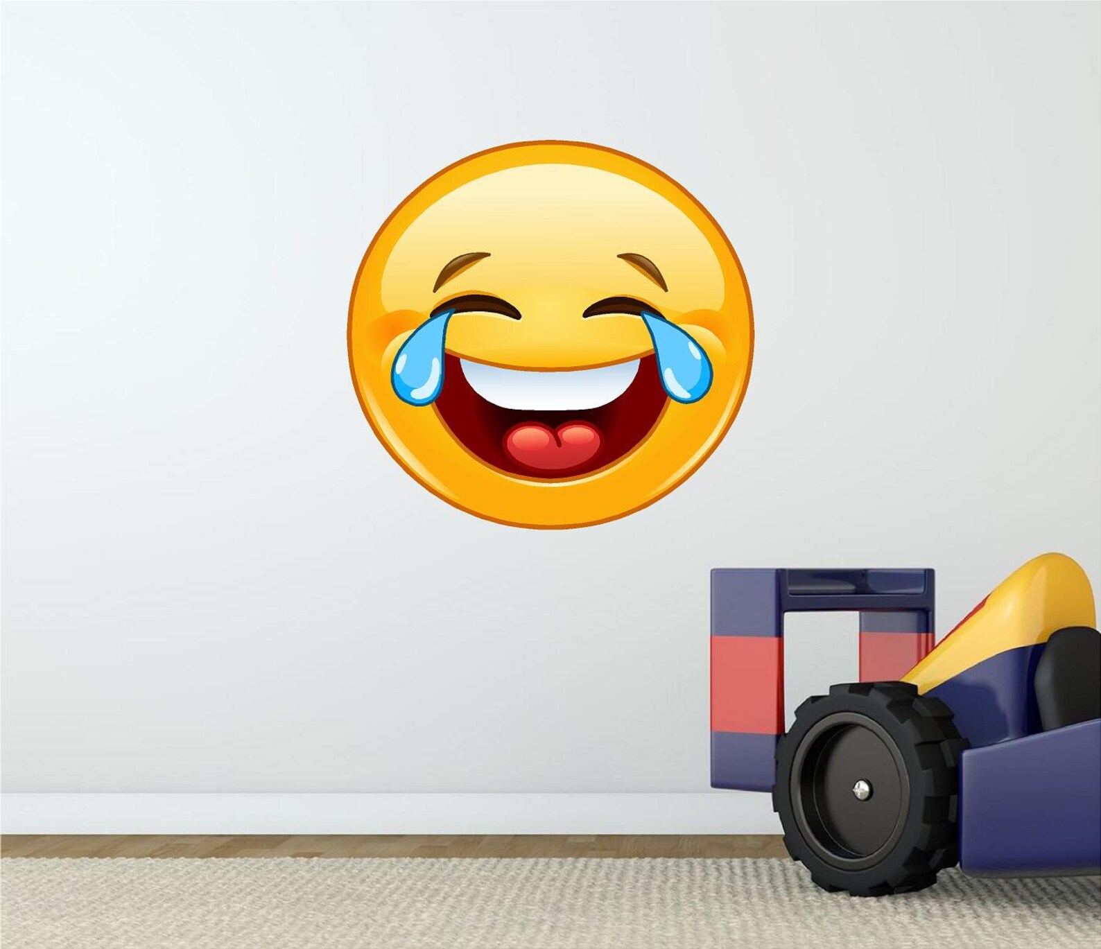 Laughing Emoji Wall Decal Emoji Wall Decal Emoticon Wall - Etsy