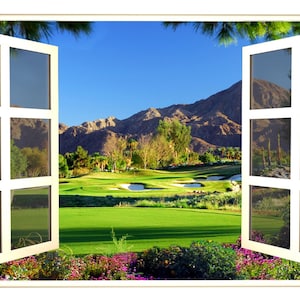 Window Scape Golf Course #2 Wall Decal Graphic Sticker Mural Kids Game ...