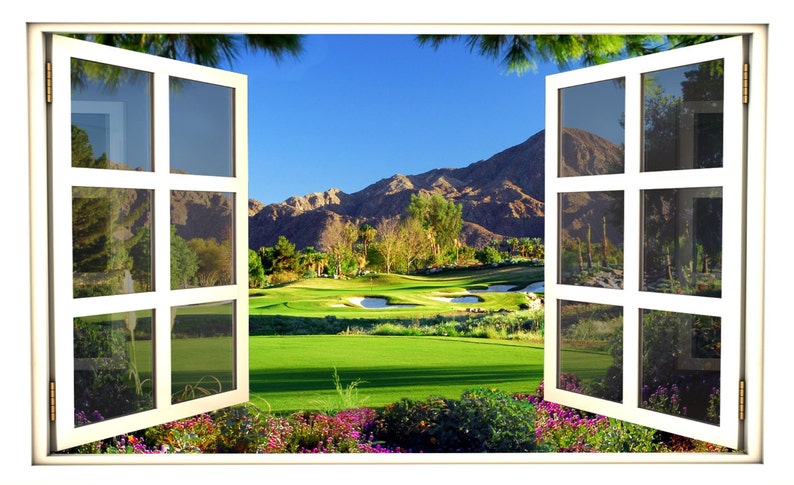 Window Scape Golf Course #2 Wall Decal Graphic Sticker Mural Kids Game ...