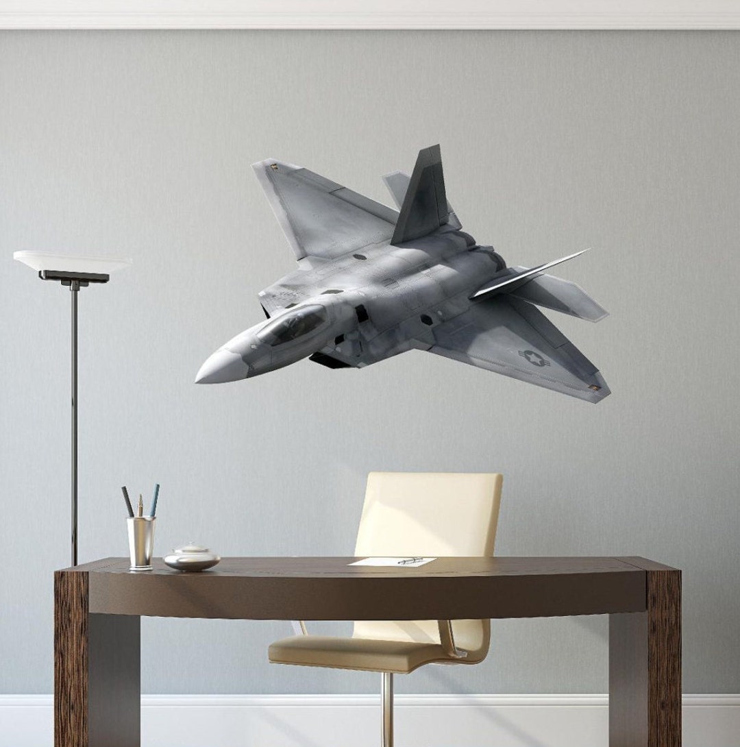 F-22 Raptor Wall Graphic Sticker Decal Air Plane Fighter Jet Kids Room ...