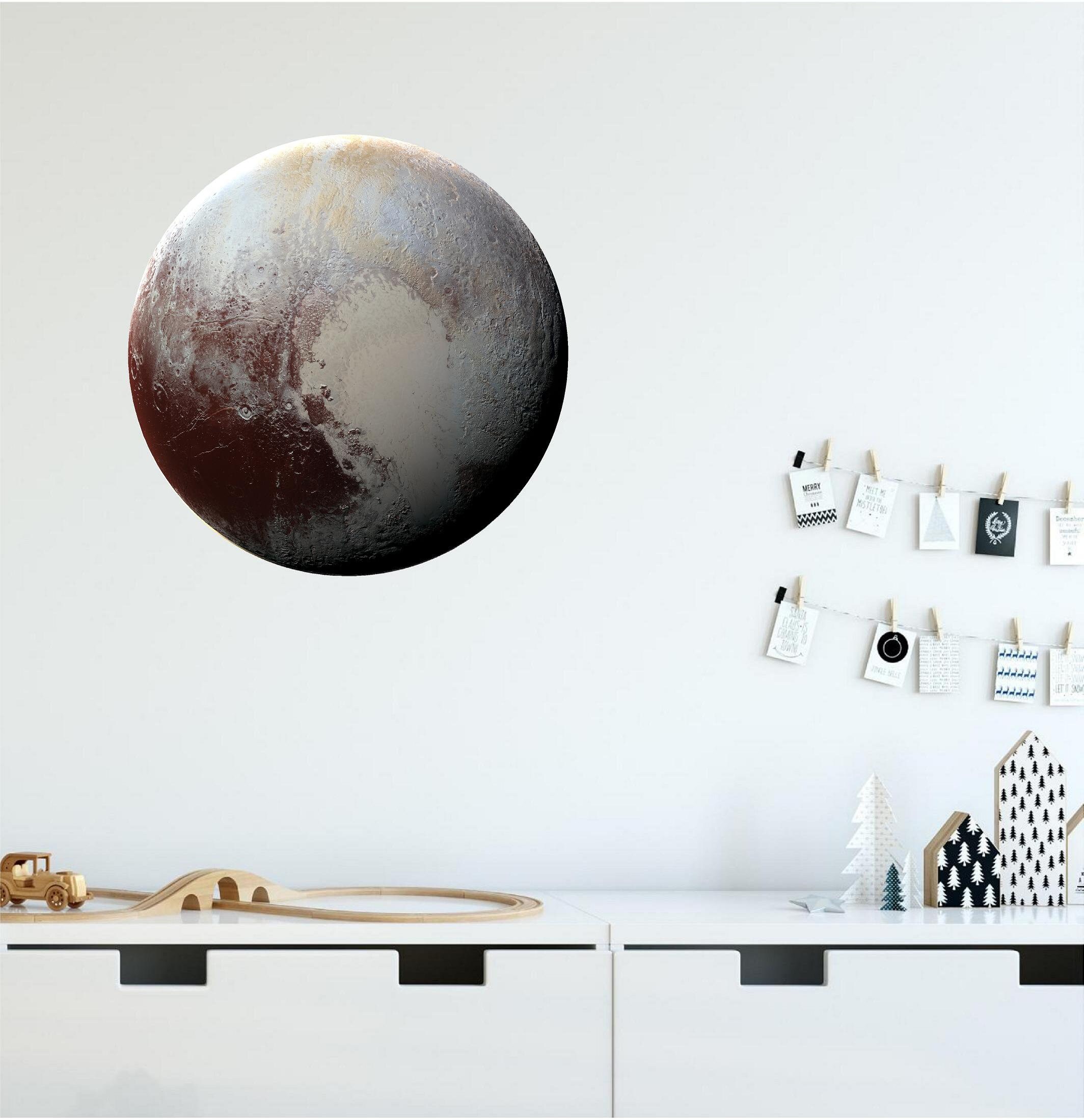 Pluto Wall Decal Individual Planets Solar System Removable Vinyl Peel ...