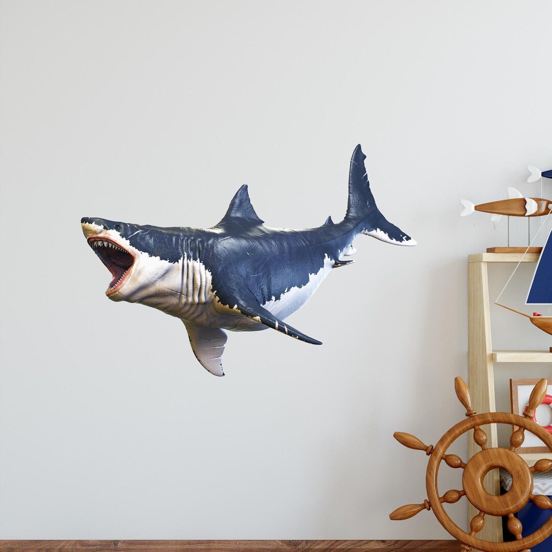 Megalodon Shark #2 Wall Decal Sticker Ocean Under the Sea Kids Room ...