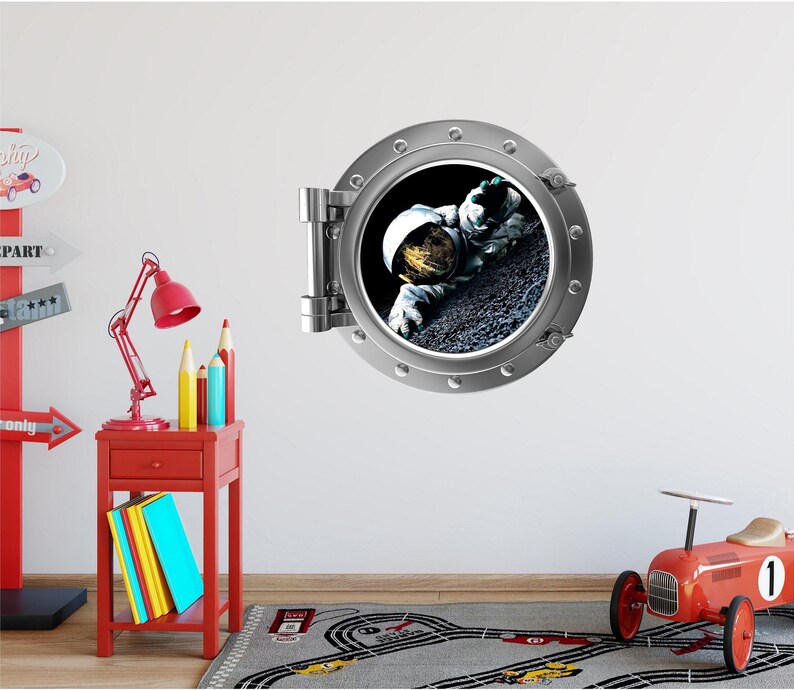 Port Scape Life on the Moon Porthole Window Wall Decal Self - Etsy