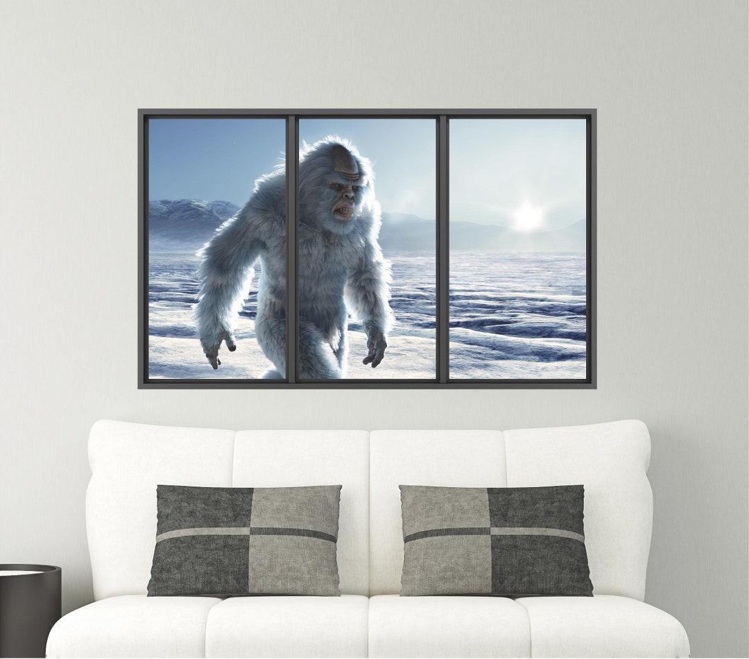 Window Scape YETI 3D Window WALL DECAL Bigfoot Abominable Snowman ...