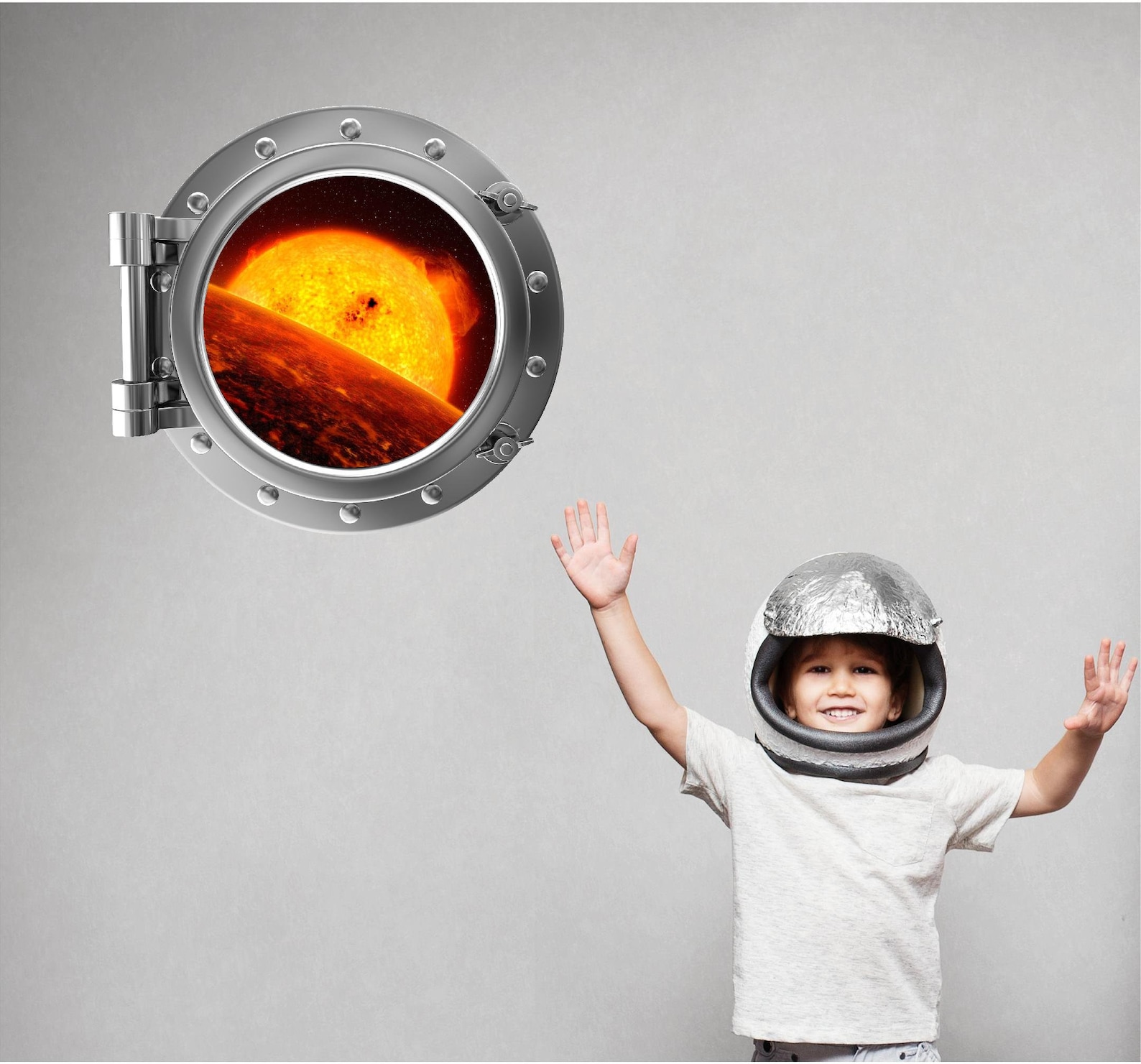 Port Scape Orbiting Venus Porthole Window Wall Decal Fabric Vinyl ...