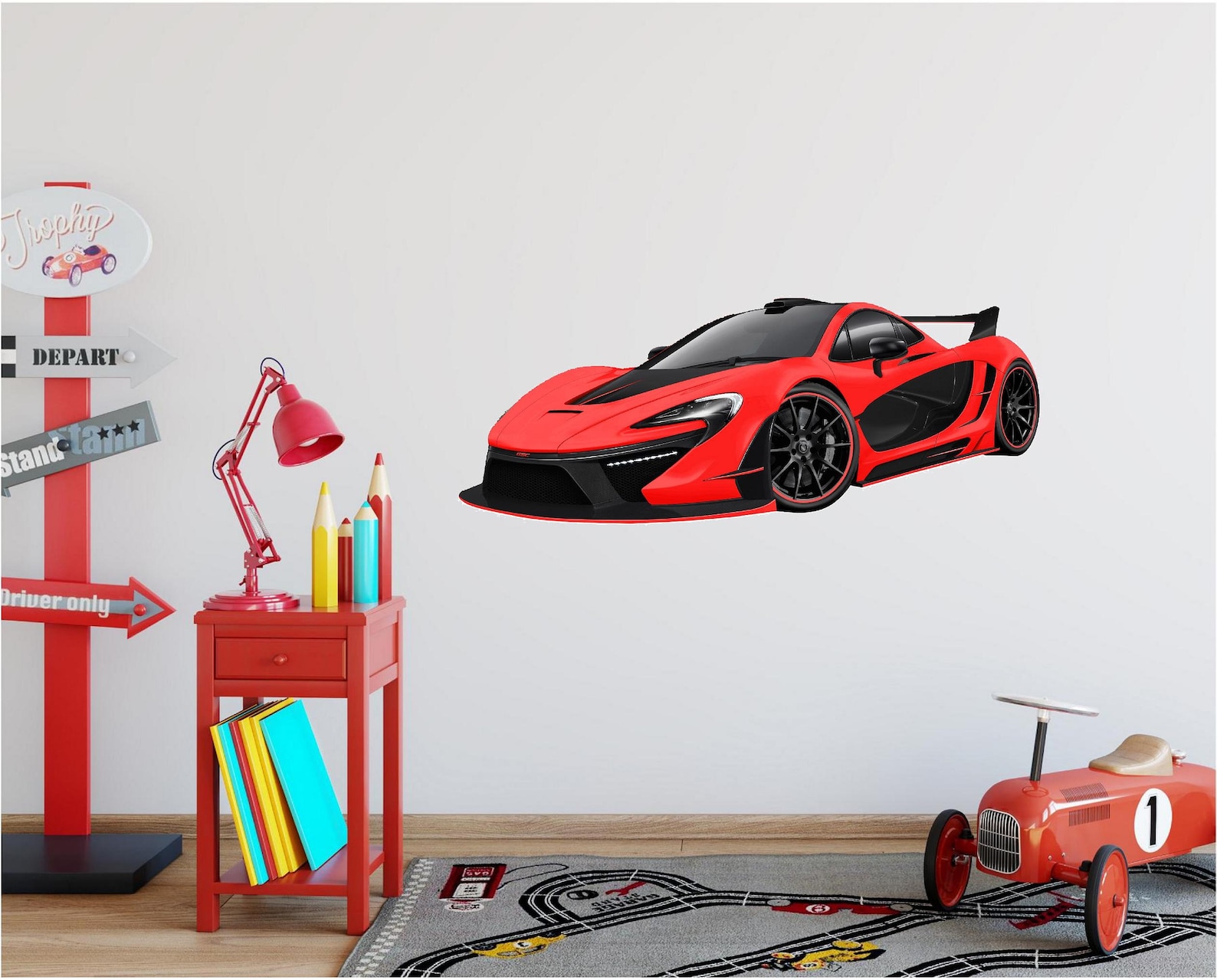 Mclaren P1 RED Wall Decal Vinyl Sticker Hybrid Sports Car Race | Etsy