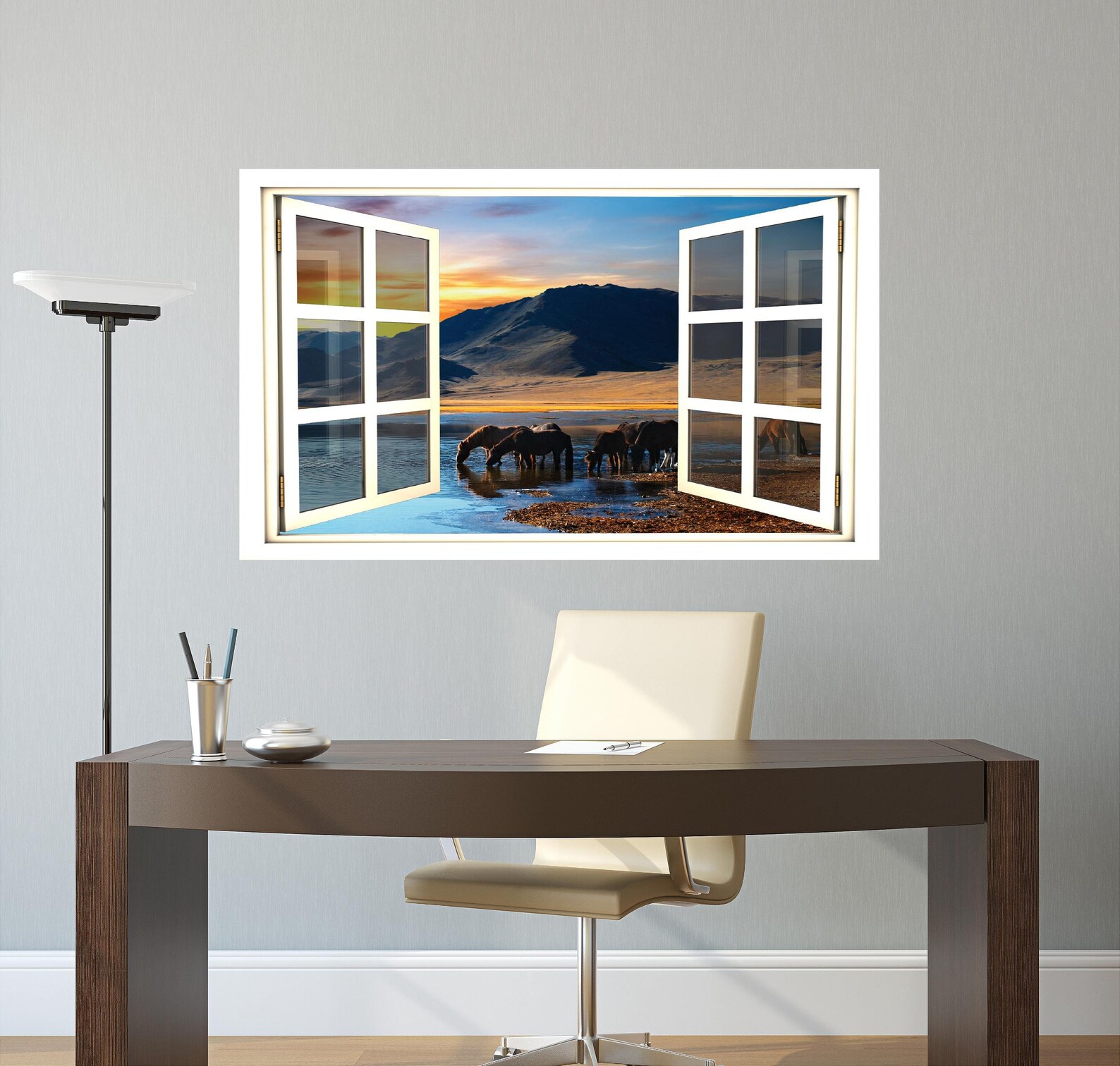 3D Window Horses 1 Wall Decal Wall Sticker Removable Fabric | Etsy