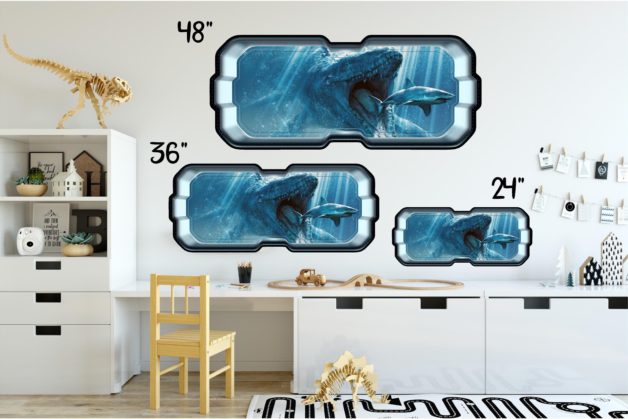 Spacescape Mosasaurus Dinosaur Wall Decal 3D Mural Sticker - Etsy