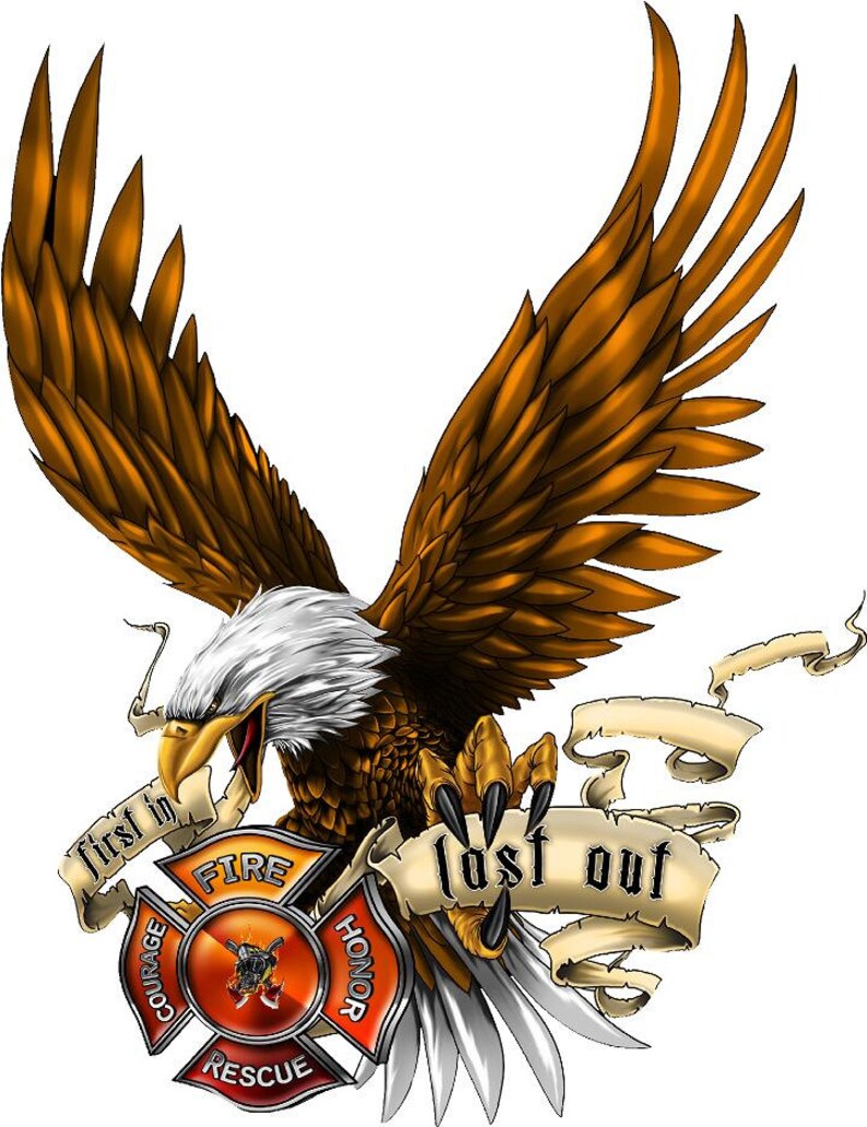 Firefighter Eagle Wall Decal Vinyl Sticker Poster Graphic Bird - Etsy
