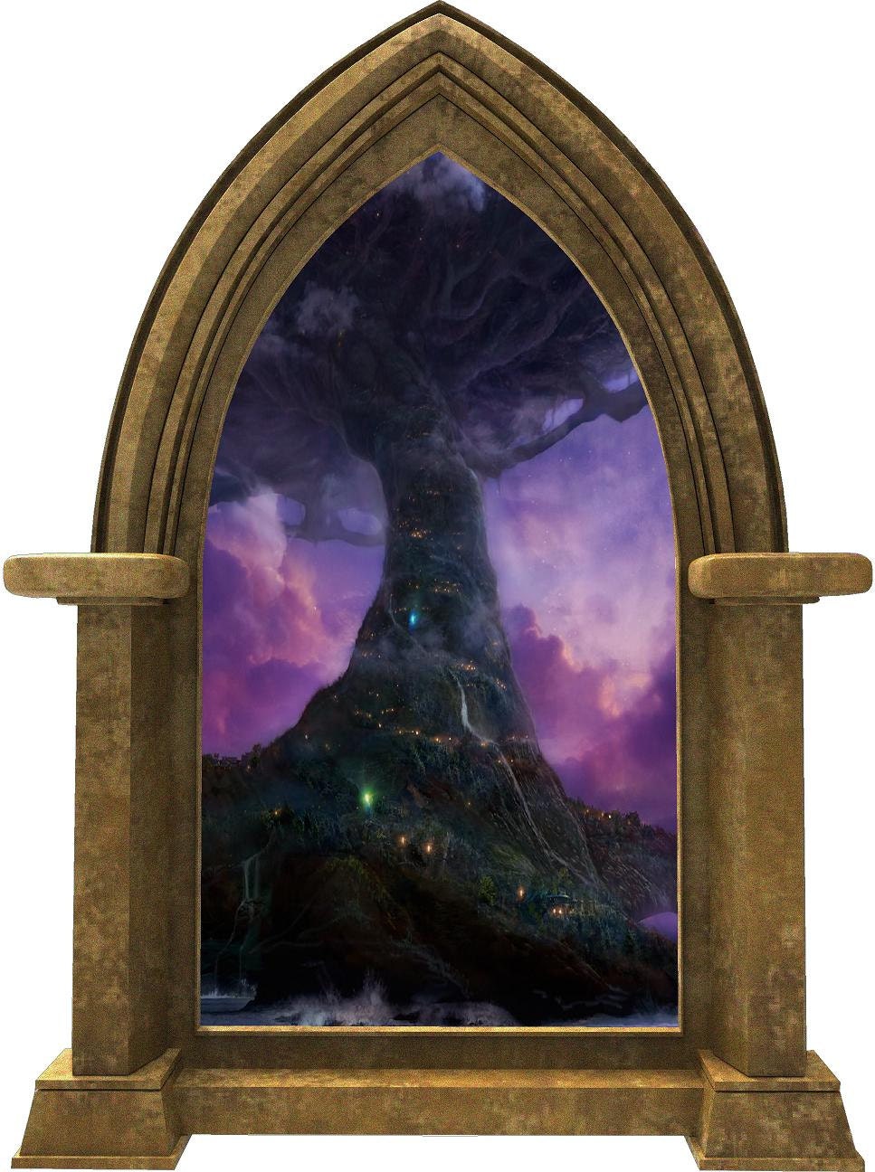 Castle Scape Elf Tree Village 2 Castle Window Wall Sticker | Etsy