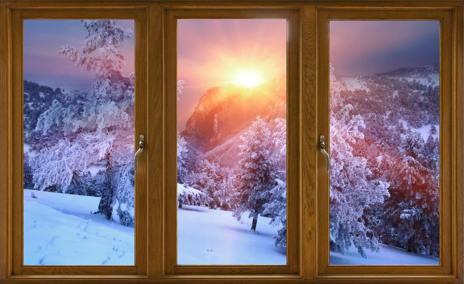 Window Scape Winter Morning Wall Decal Graphic Sticker Snow - Etsy