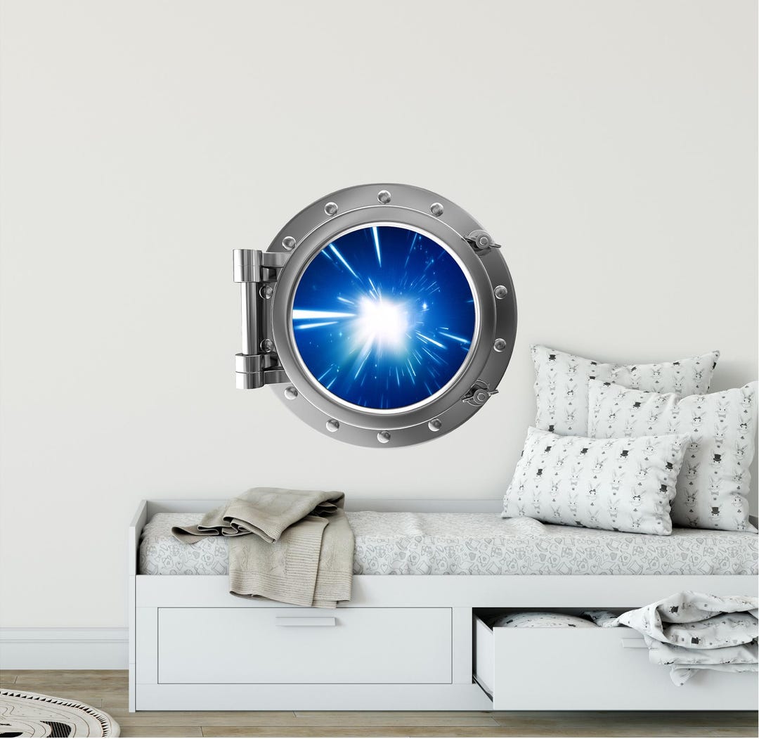 Port Scape Space Warp Speed Porthole 3D Window Wall Decal Removable ...