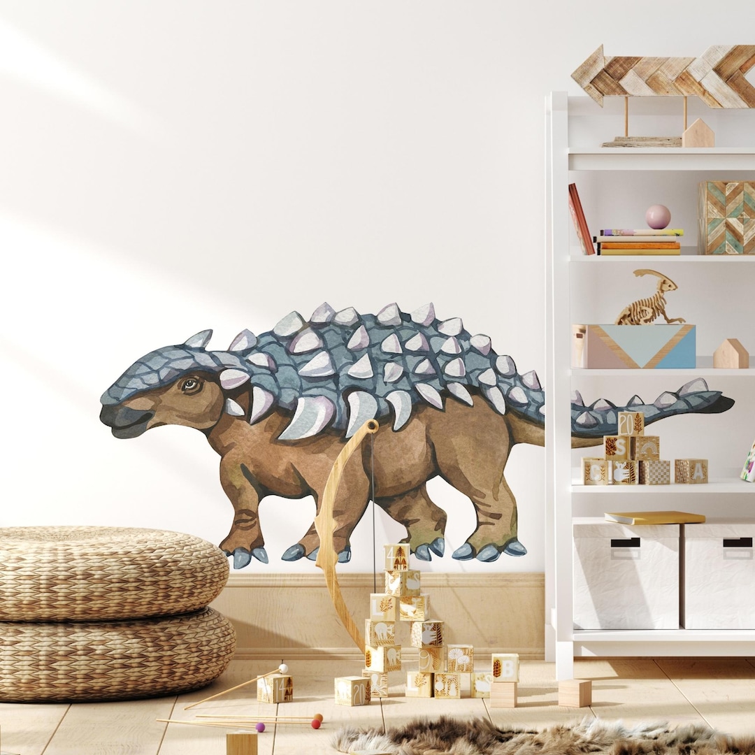 Ankylosaurus Wall Decal, Dinosaur Wall Art for Kids Room, Boys Bedroom ...