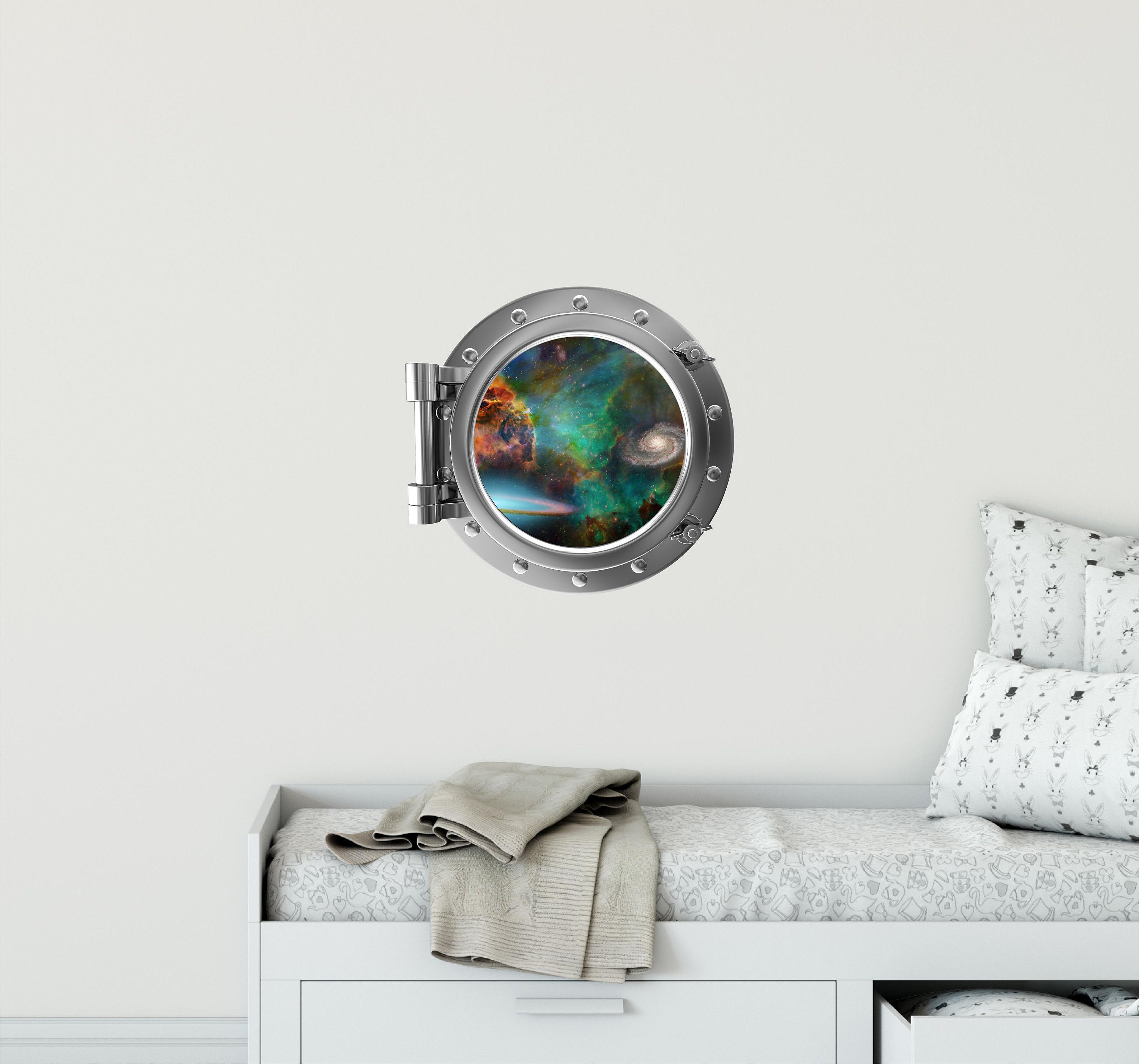 Port Scape Galaxy Nebula Space Porthole Window Wall Decal Removable ...