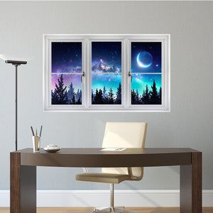 Window Scape Milky Way Aurora 3D Window Wall Decal Sticker - Etsy