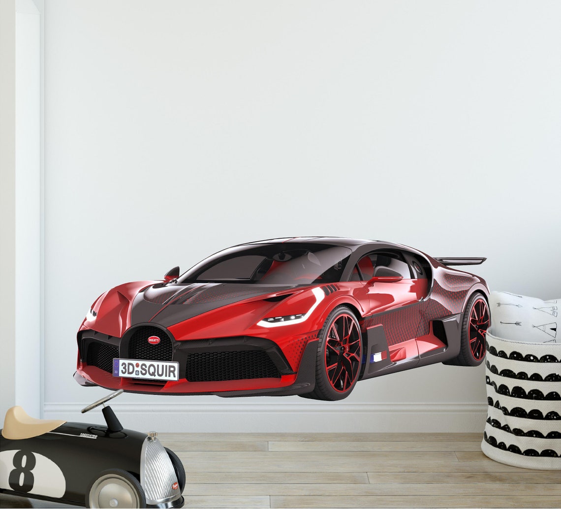 Bugatti Divo Ladybug Car Wall Decal Sticker Red Hypercar Removable ...