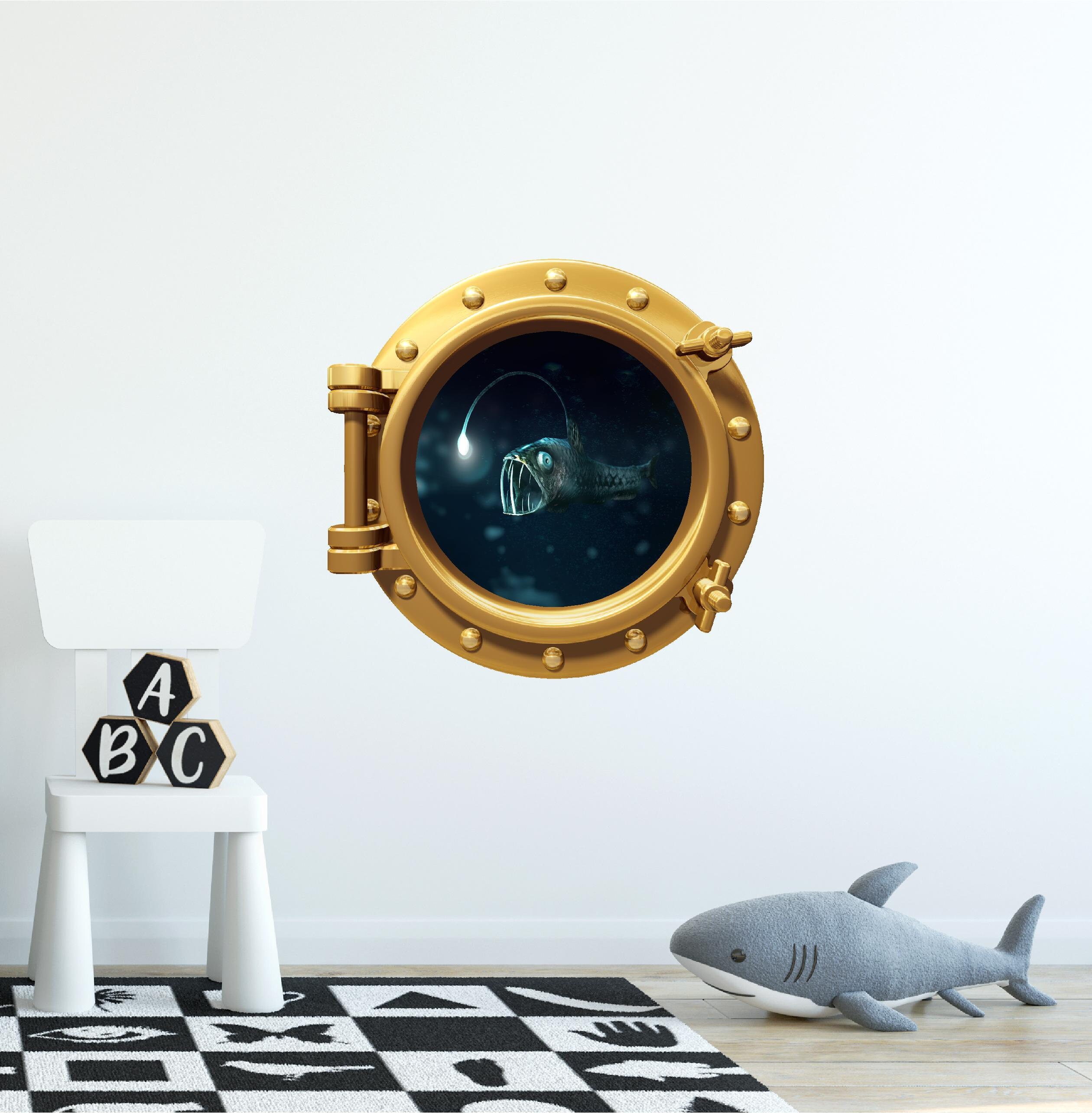 Port Scape Deep Sea Porthole Window Removable Wall Decal Instant View ...
