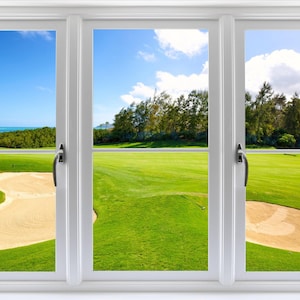 Window Scape Golf Course Ocean #4 Wall Decal Graphic Sticker Mural Kids ...