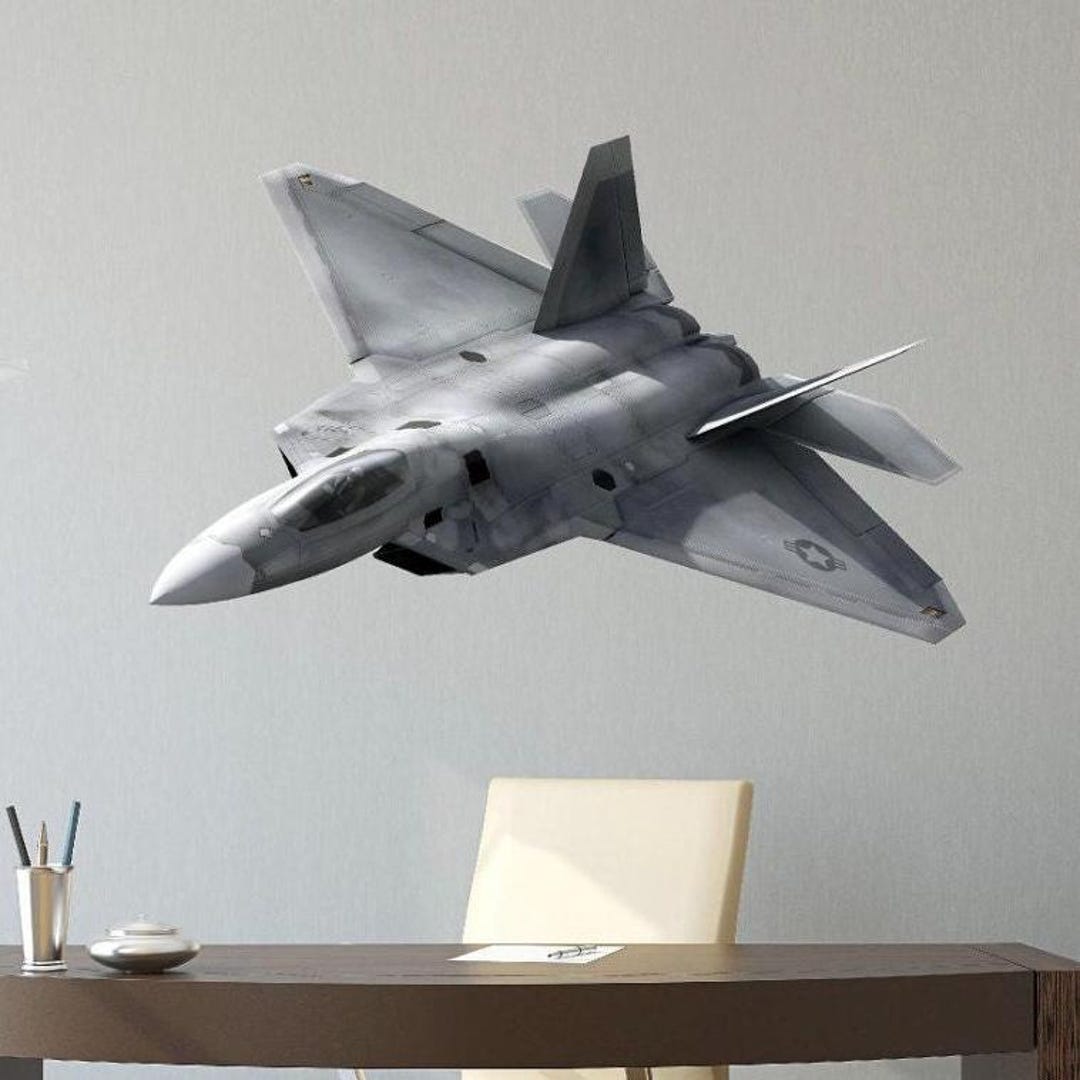 F-22 Raptor Wall Graphic Sticker Decal Air Plane Fighter Jet Kids Room ...