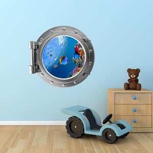 Tropical Reef Life #2 Porthole Wall Decal Port Scape Vinyl Sticker ...