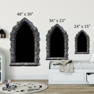 Stone Castle Window Wall Decal - Little Red Dragon - Castlescape Window ...