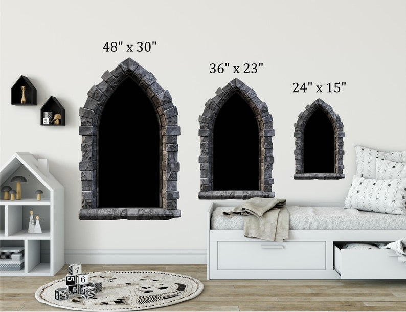 Castle Window Wall Decal - Mythical Ice Dragon - Fantasy Wall Art ...