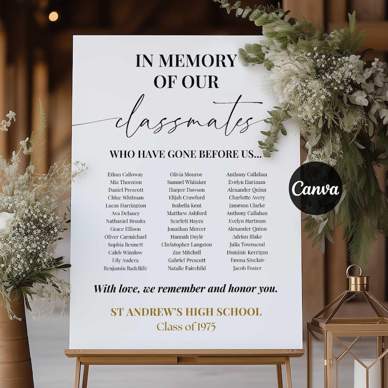 Class Memorial Poster - Etsy