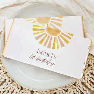 Sun Candy Bar Wrappers, Sun Chocolate Wrapper, Sunshine Birthday Party ...