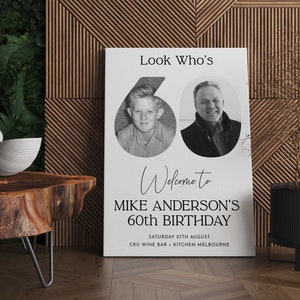 60th Birthday Welcome Sign, Look Who's 60 Welcome Sign, 60th Poster ...