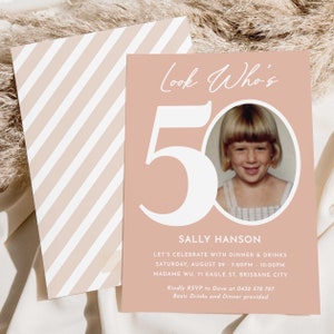 50th Invitation With Photo for Women, Look Who's 50, Female 50th ...