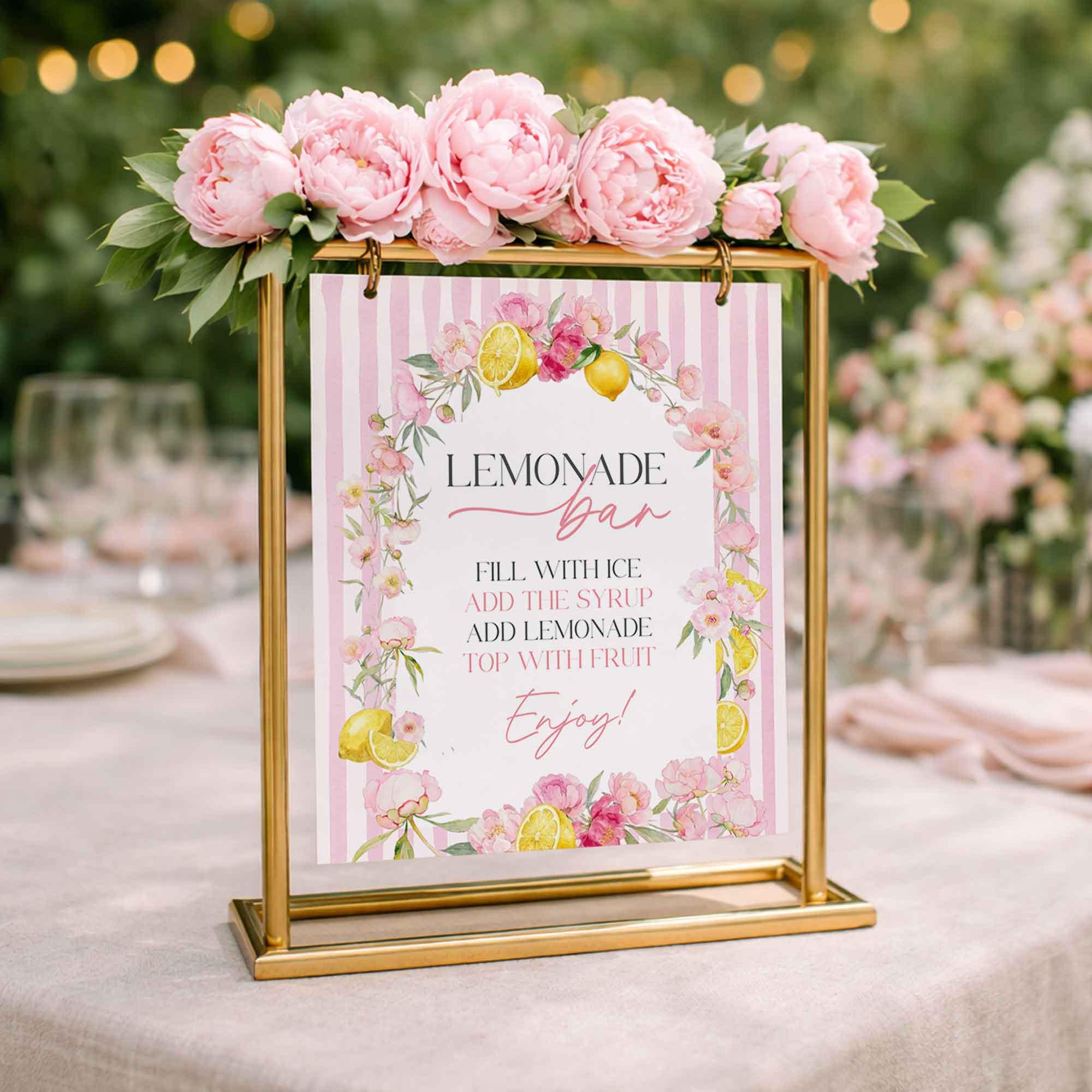 Lemonade Bar Sign, Freshly Graduated, Graduation Baby Bridal Shower ...