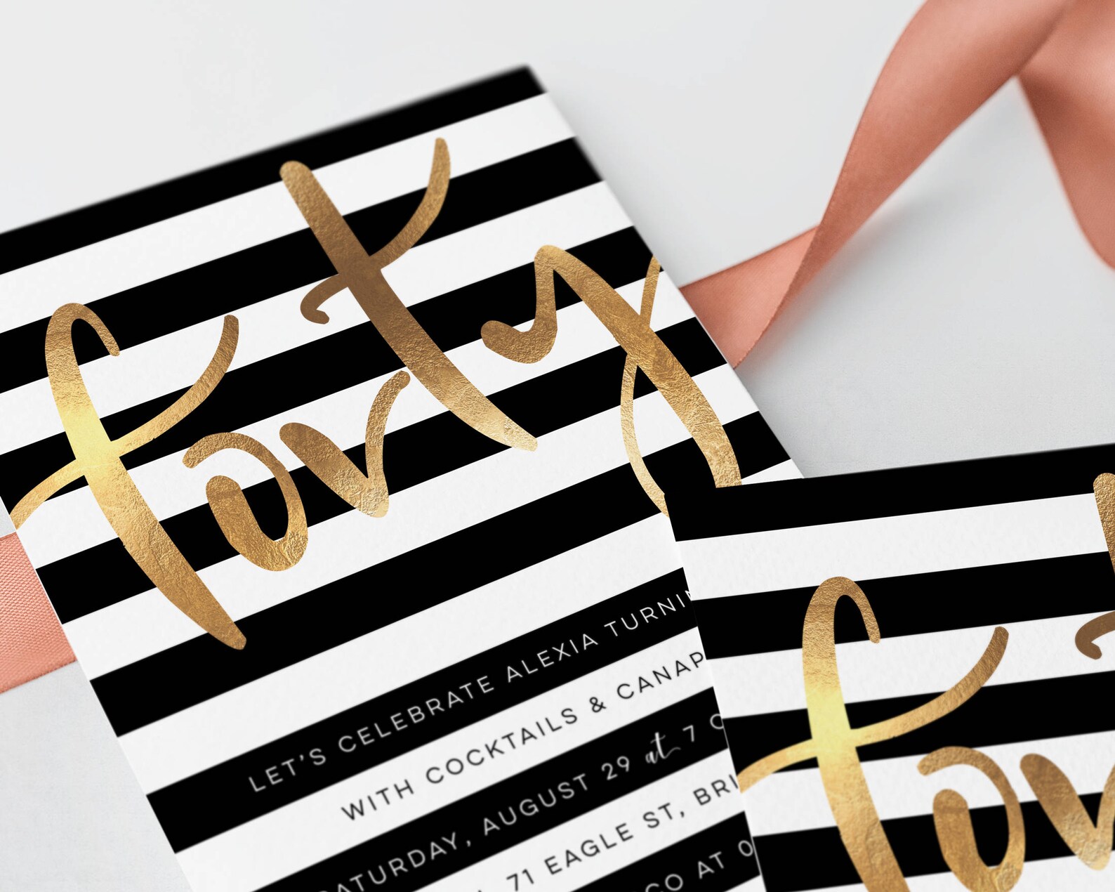 40th Birthday Invitation 40th Birthday Invitations Black And Etsy