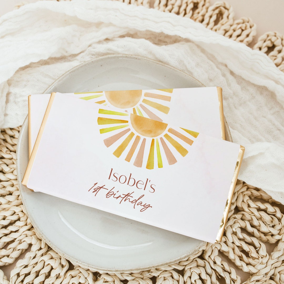 Sun Candy Bar Wrappers, Sun Chocolate Wrapper, Sunshine Birthday Party ...