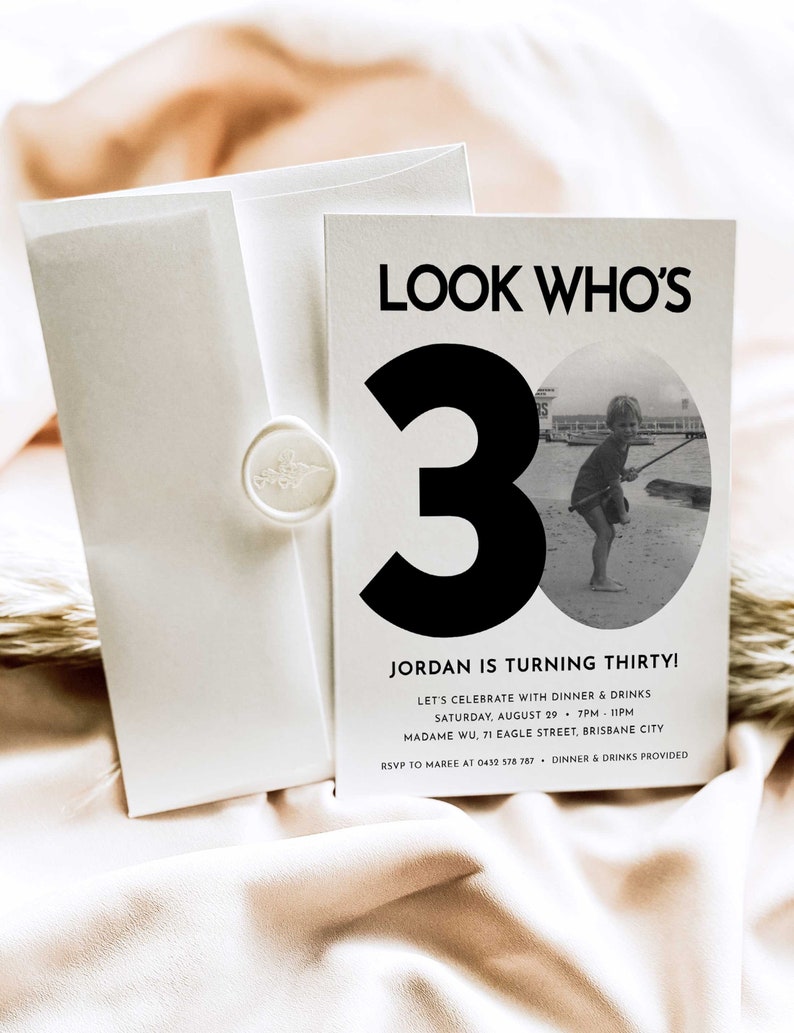 30th Invitation With Photo Look Who's 30 30th Birthday | Etsy Australia