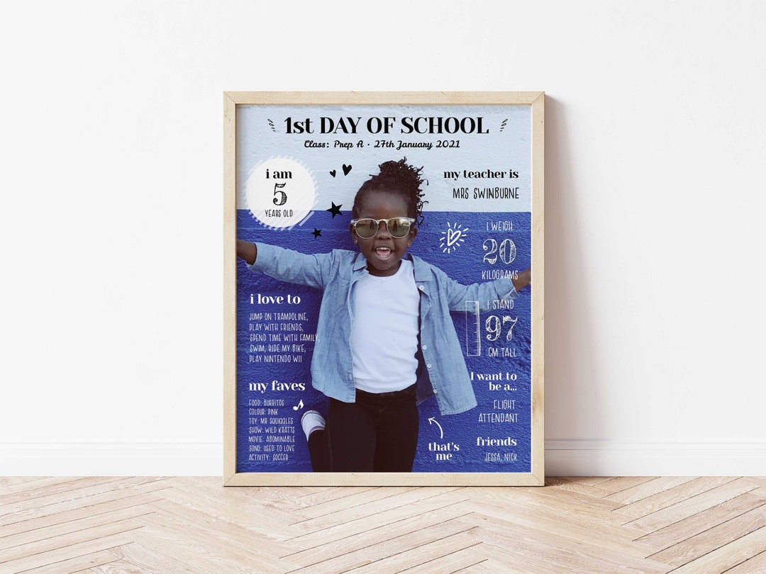 Editable First Day of School Sign, Personalized School Sign, Printable ...