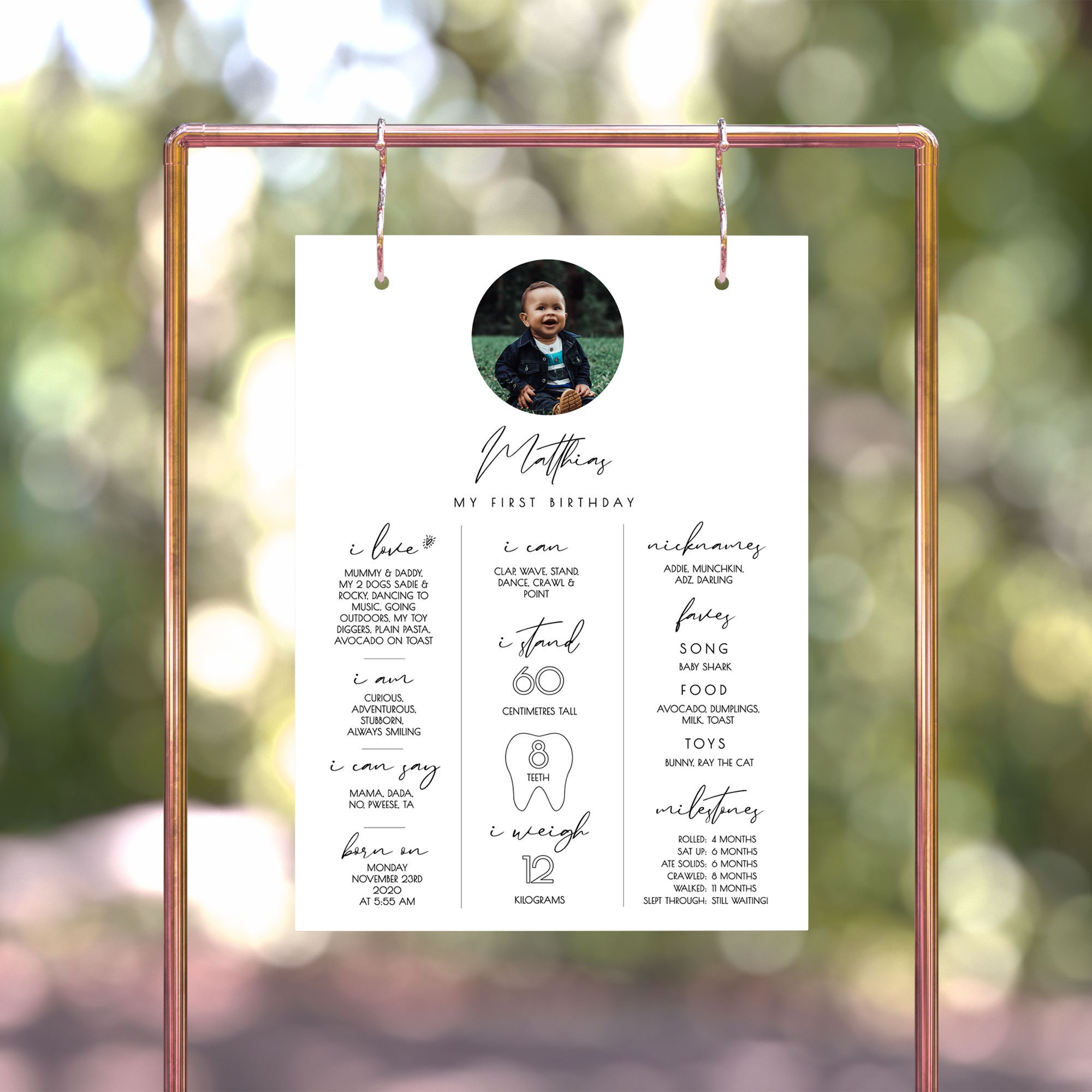 Editable Birthday Photo Milestone Sign Minimalist Milestone - Etsy ...