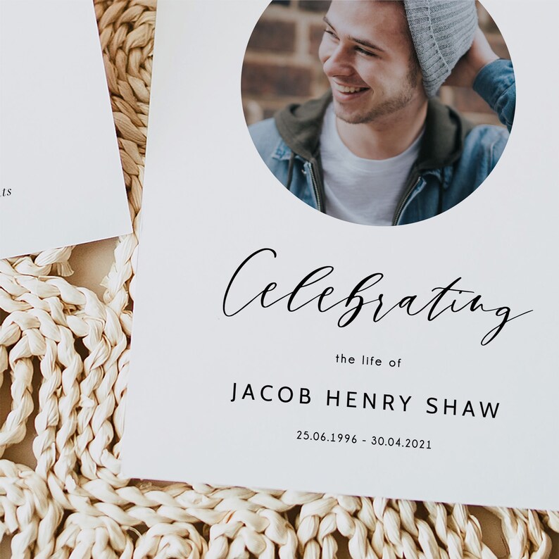 Simple Funeral Program Template Modern Funeral Program | Etsy Australia