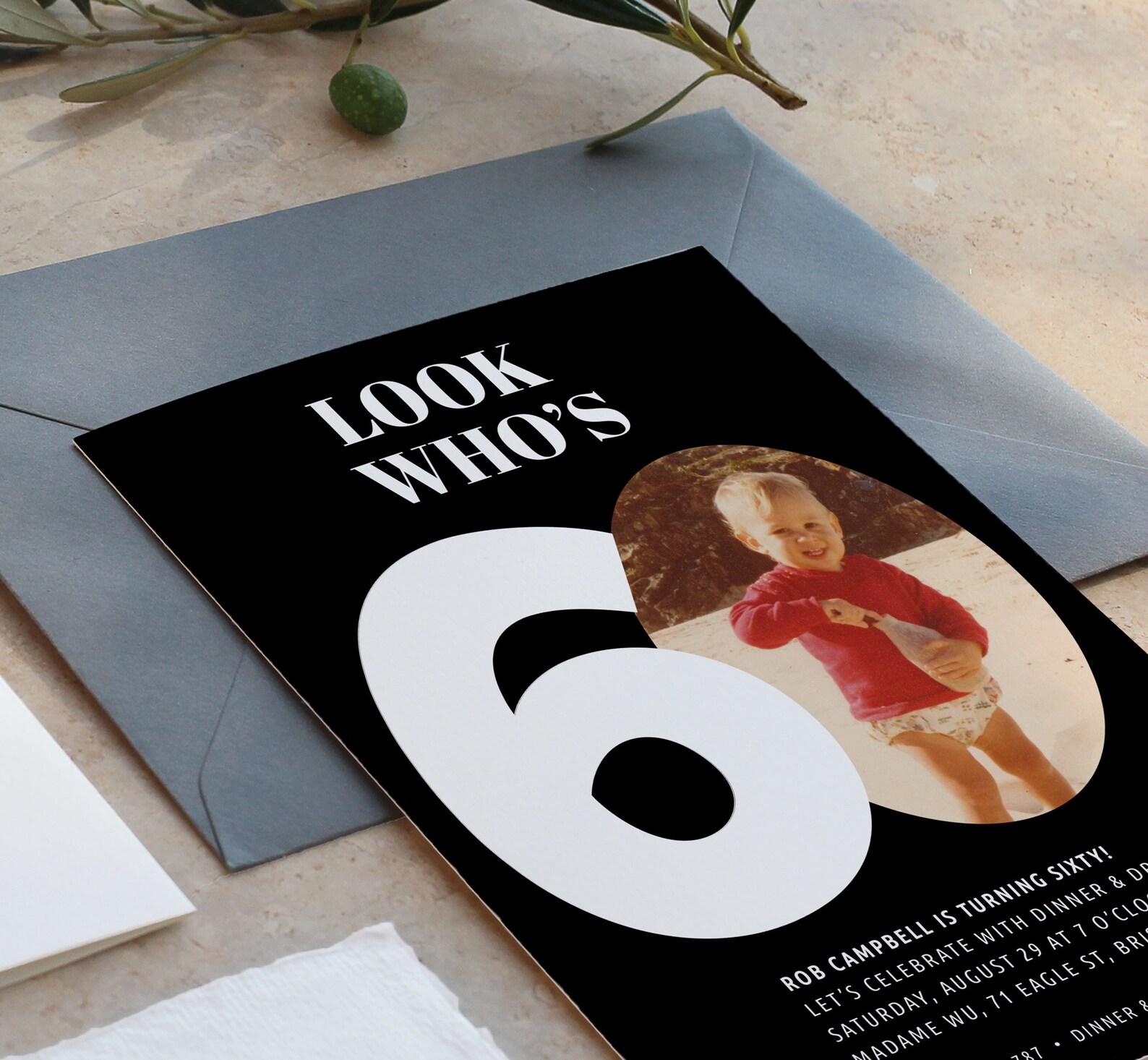 Look Who's 60 60th Invitation With Photo 60th Birthday | Etsy